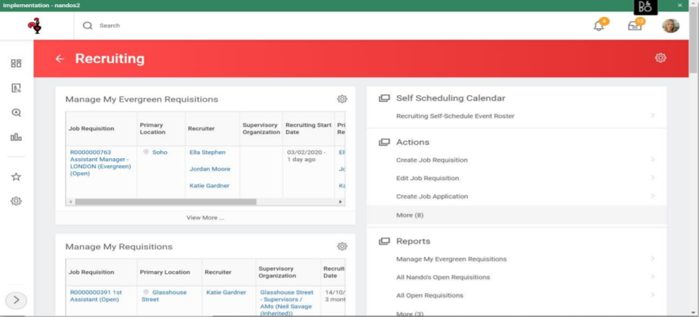 Evergreen requisition – Nando's UK & IRE