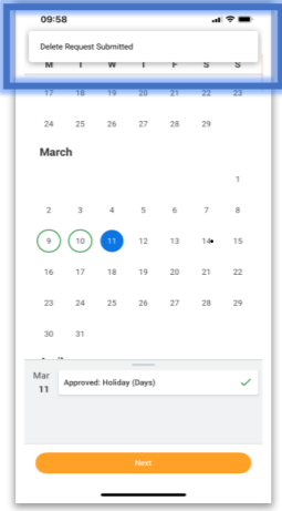 How do I correct my holiday in Workday (mobile) – Nando's UK & IRE