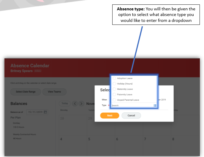 An introduction to absence in Workday (navigation) – Nando's UK & IRE