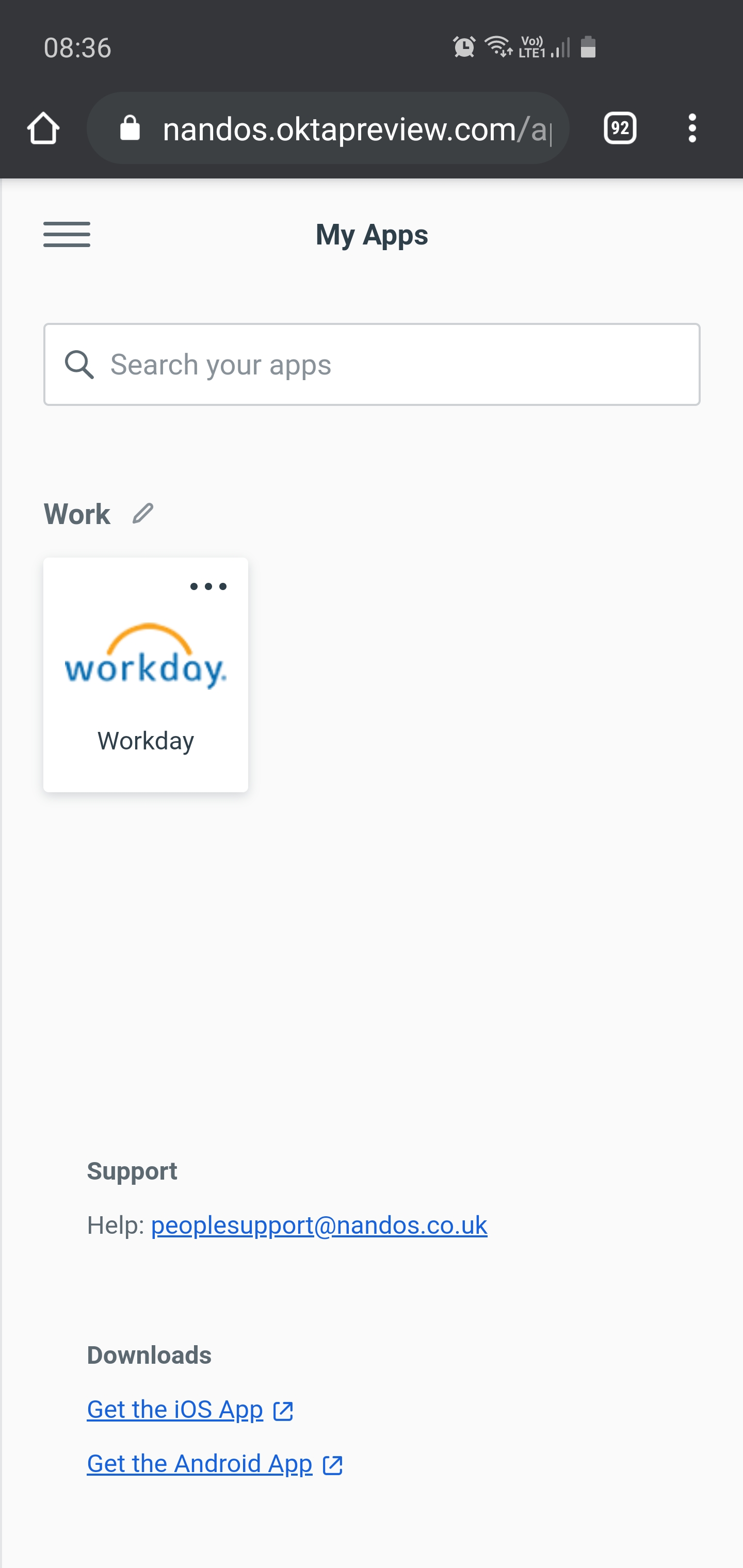 How do I access Workday on my device? – Nando's UK & IRE